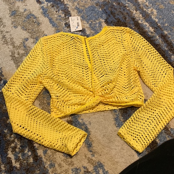 Evenuel | Tops | New Evenuel Yellow Mesh Top | Poshmark